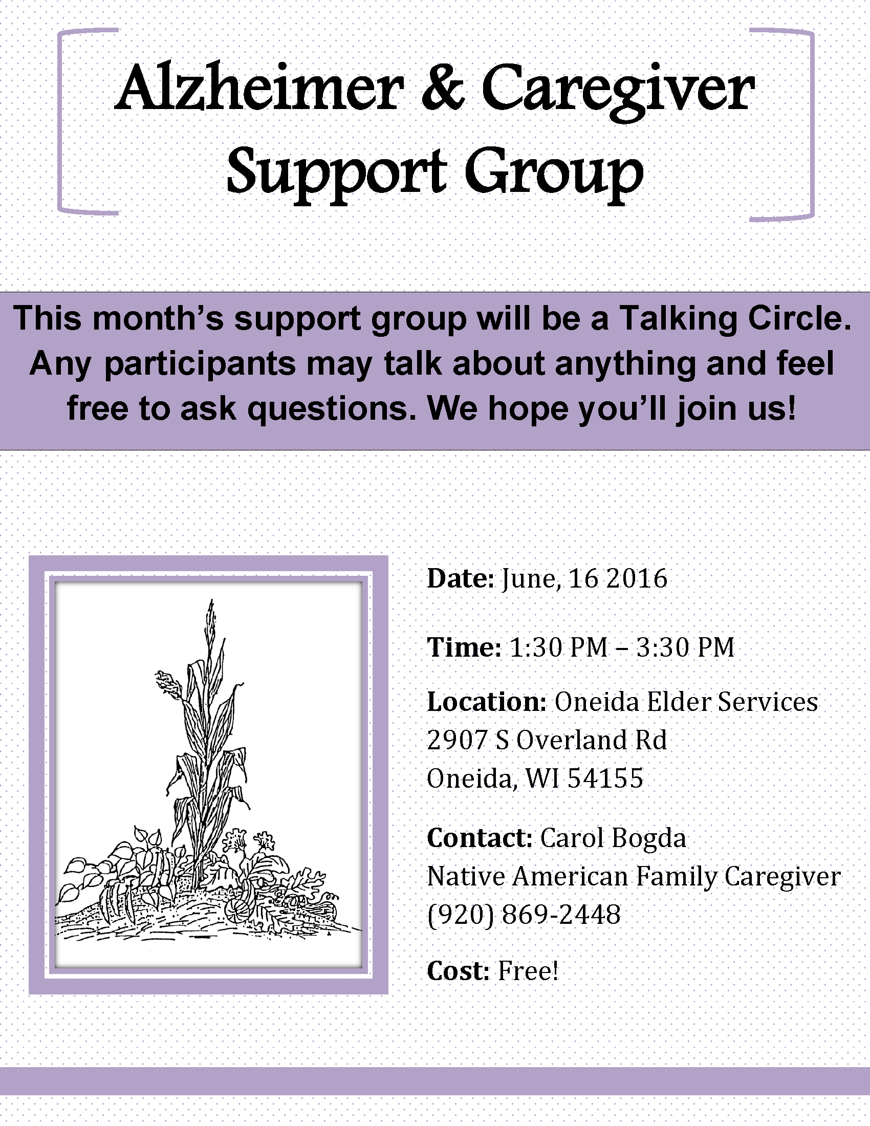 Oneida Nation | Alzheimer and Caregiver Support Group
