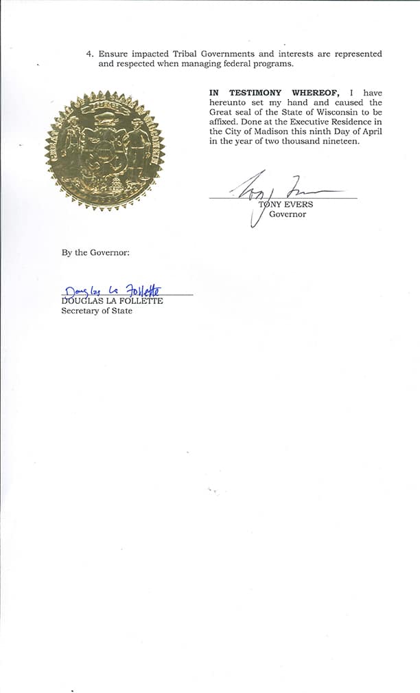 Oneida Nation | Gov. Tony Evers signs Executive Order #18, which ...