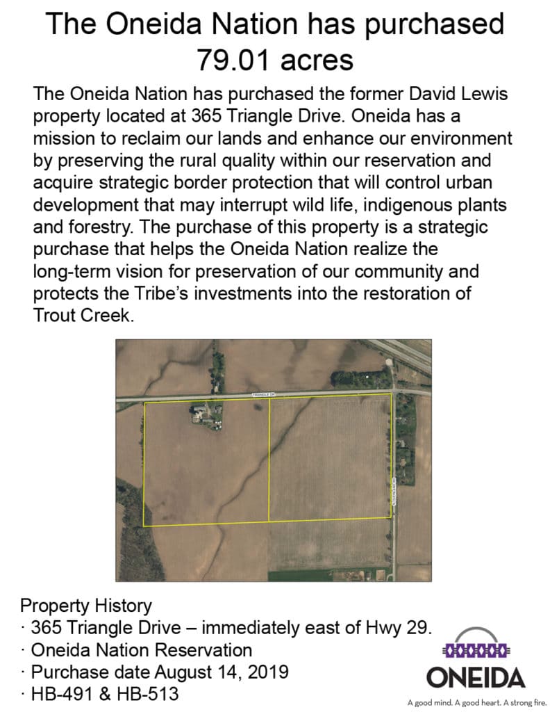 Oneida Nation | Oneida Nation has purchased 79.01 acres