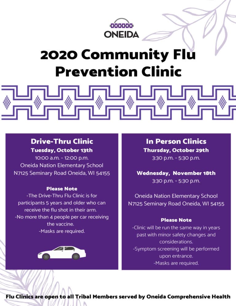 Oneida Nation | 2020 Community Flu Prevention Clinic