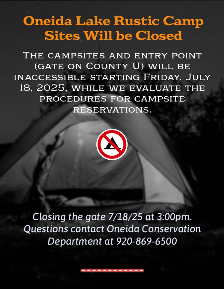 Oneida Nation | The Oneida Lake Rustic Campsites to temporarily close